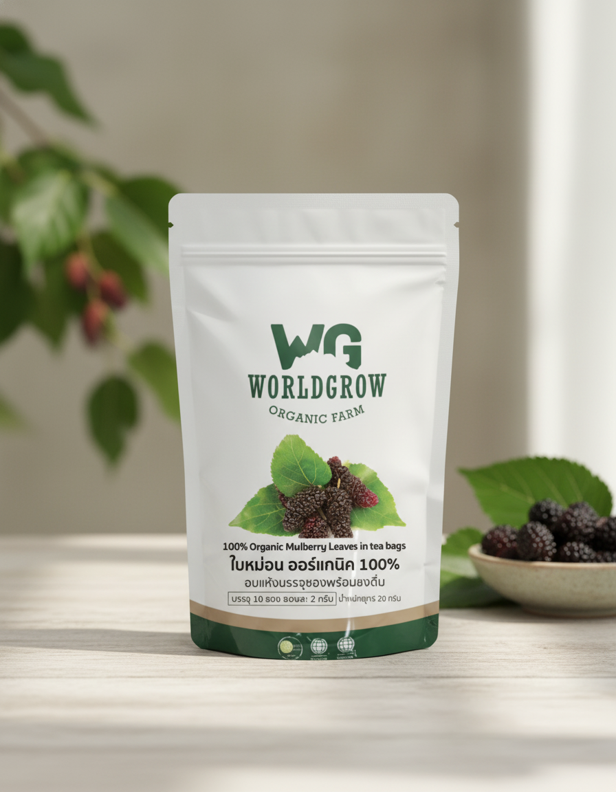 WorldGrow Organic Farm "100% Dried Mulberry Leaves (2 g x 10 bag ...